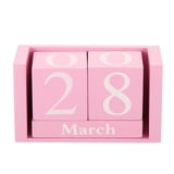 Uxcell Vintage Wood Block Perpetual Calendar, Reusable Wooden Month ...