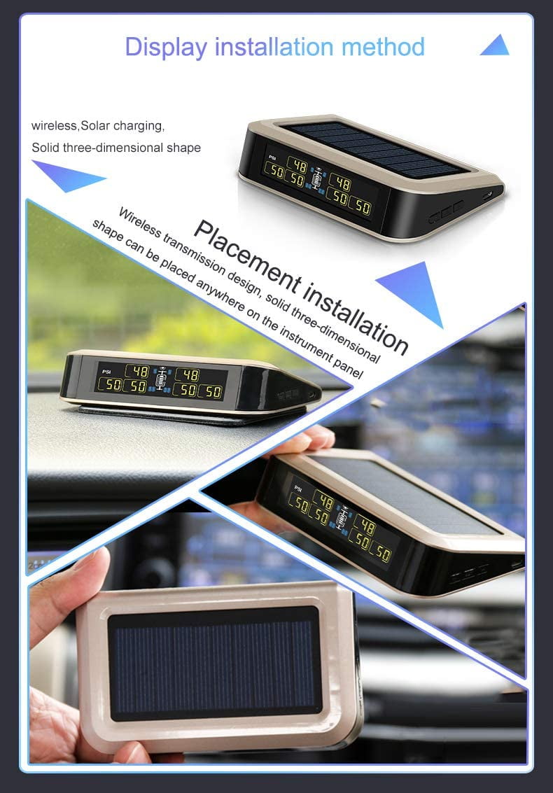 Buy B-Qtech Newest Wireless TPMS Solar Power Tire Pressure Monitoring ...