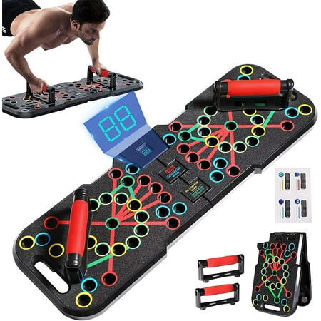 GRM Foldable Push Up Board with Counter, Wide 41 in 1 Pushup Board Max ...
