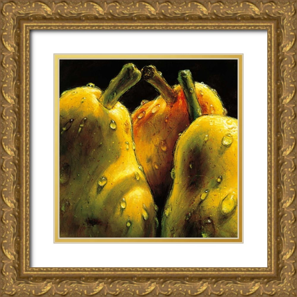 AlmaCh 26x26 Gold Ornate Wood Framed with Double Matting Museum Art ...