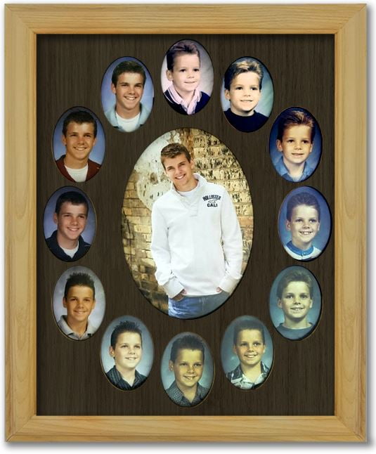 School Years Picture Frame - Oval Collage - Holds 2x3 Wallet Photos - K ...