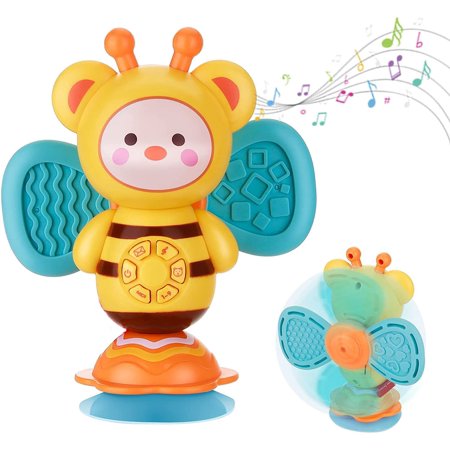 Sucker Rotating Toys,Sensory Toys,Baby Music Toy, Yellow Bee with Music ...