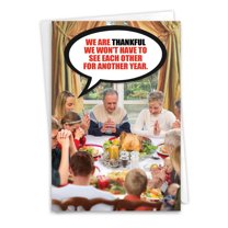 NobleWorks Funny Thanksgiving Greeting Card with 5 x 7 Inch Envelope (1 ...