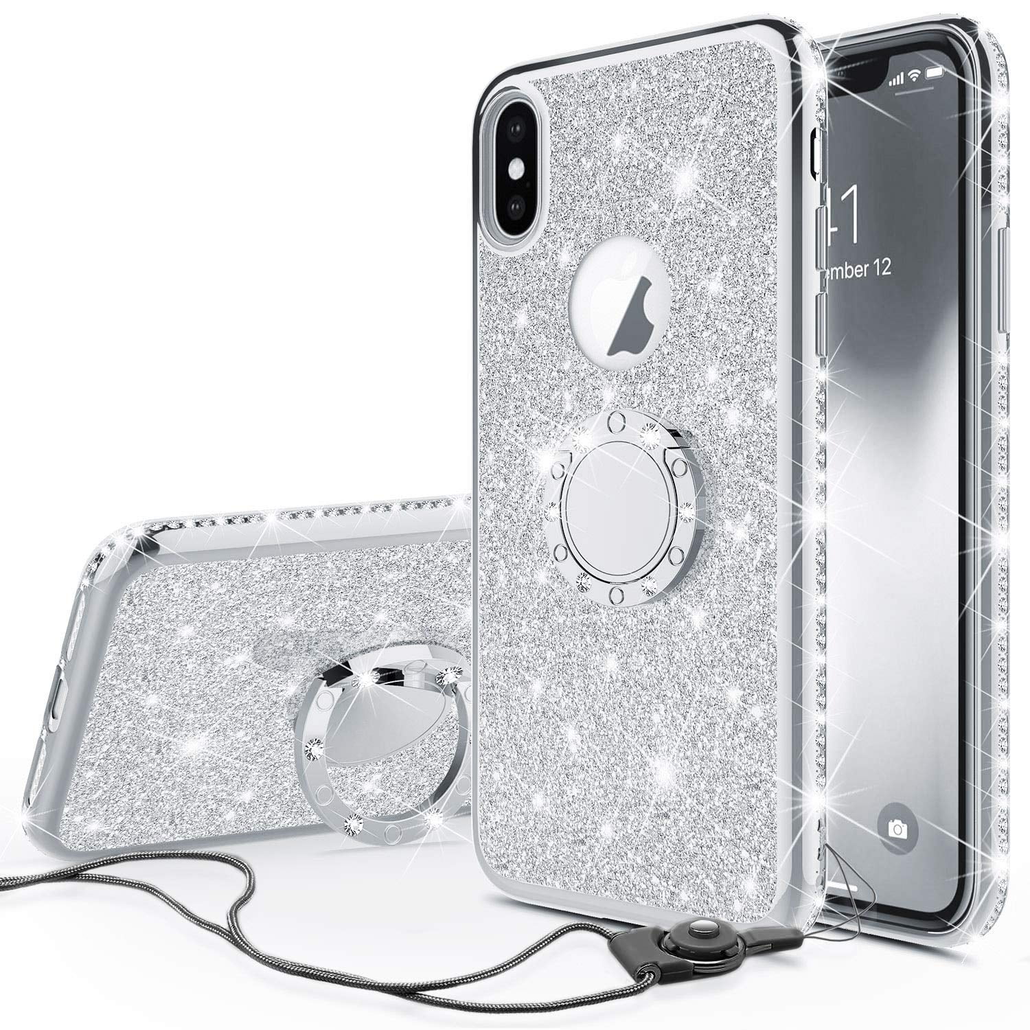 Soga Diamond Bling Glitter Cute Phone Case With Kickstand Compatible