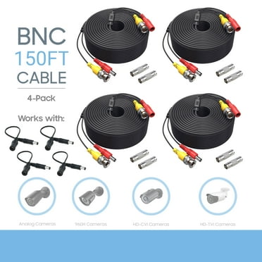 CableVantage 60ft Security Camera Cable Wire with BNC RCA Connectors ...