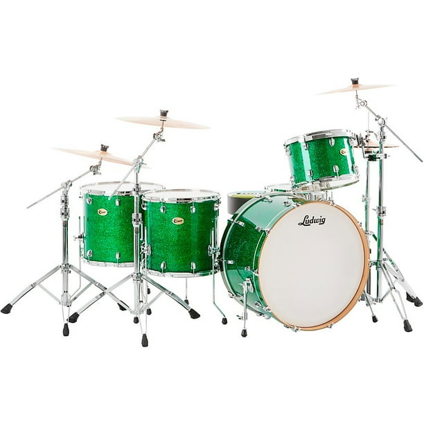 Ludwig Centennial Zep 4-Piece Shell Pack Green Sparkle - Walmart.com