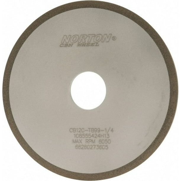 Norton 6" Diam x 1-1/4" Hole x 1/4" Thick, 120 Grit Surface Grinding ...