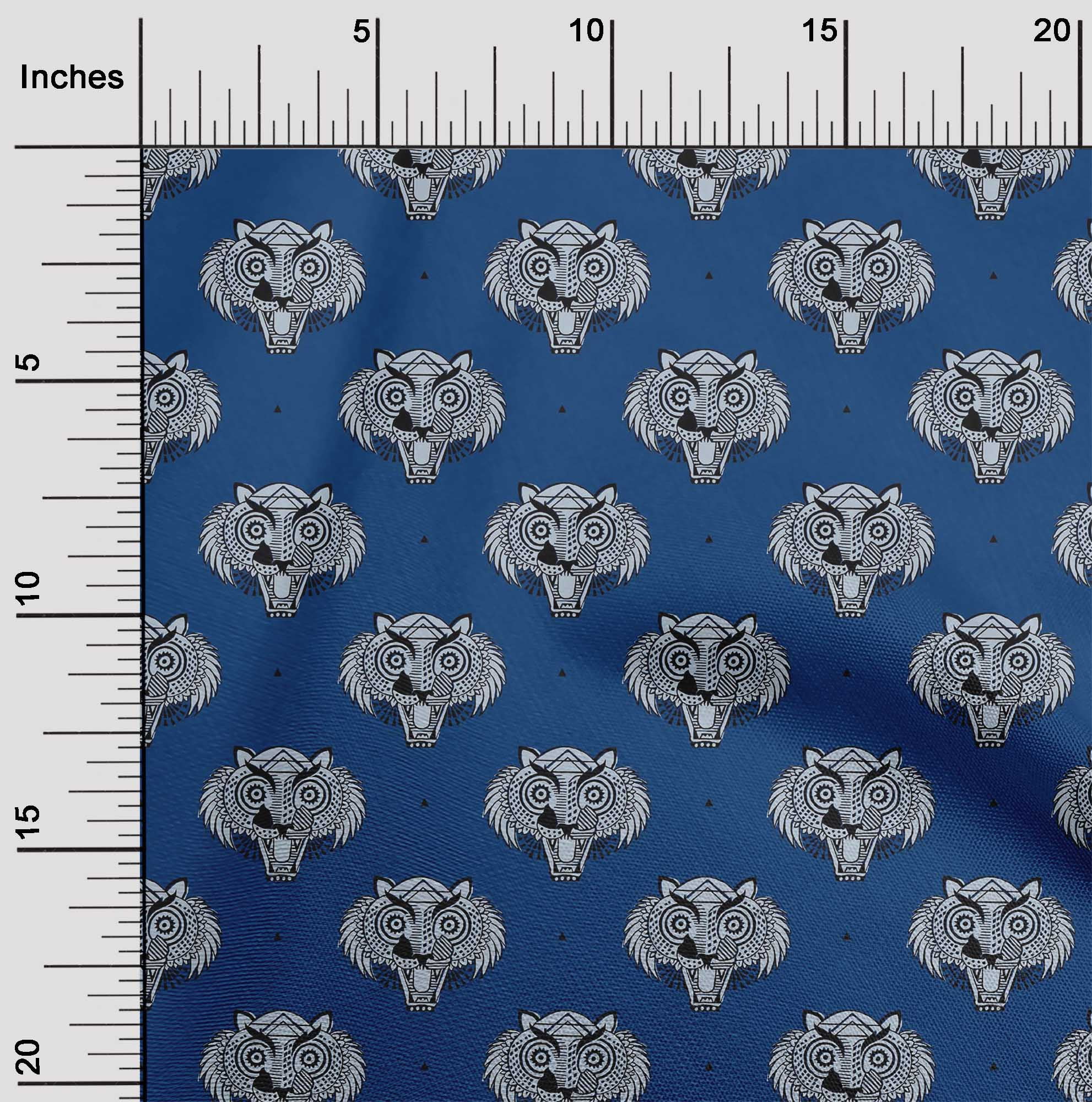 oneOone Viscose Jersey Fabric Animal Face Block Print Fabric BTY 60 ...
