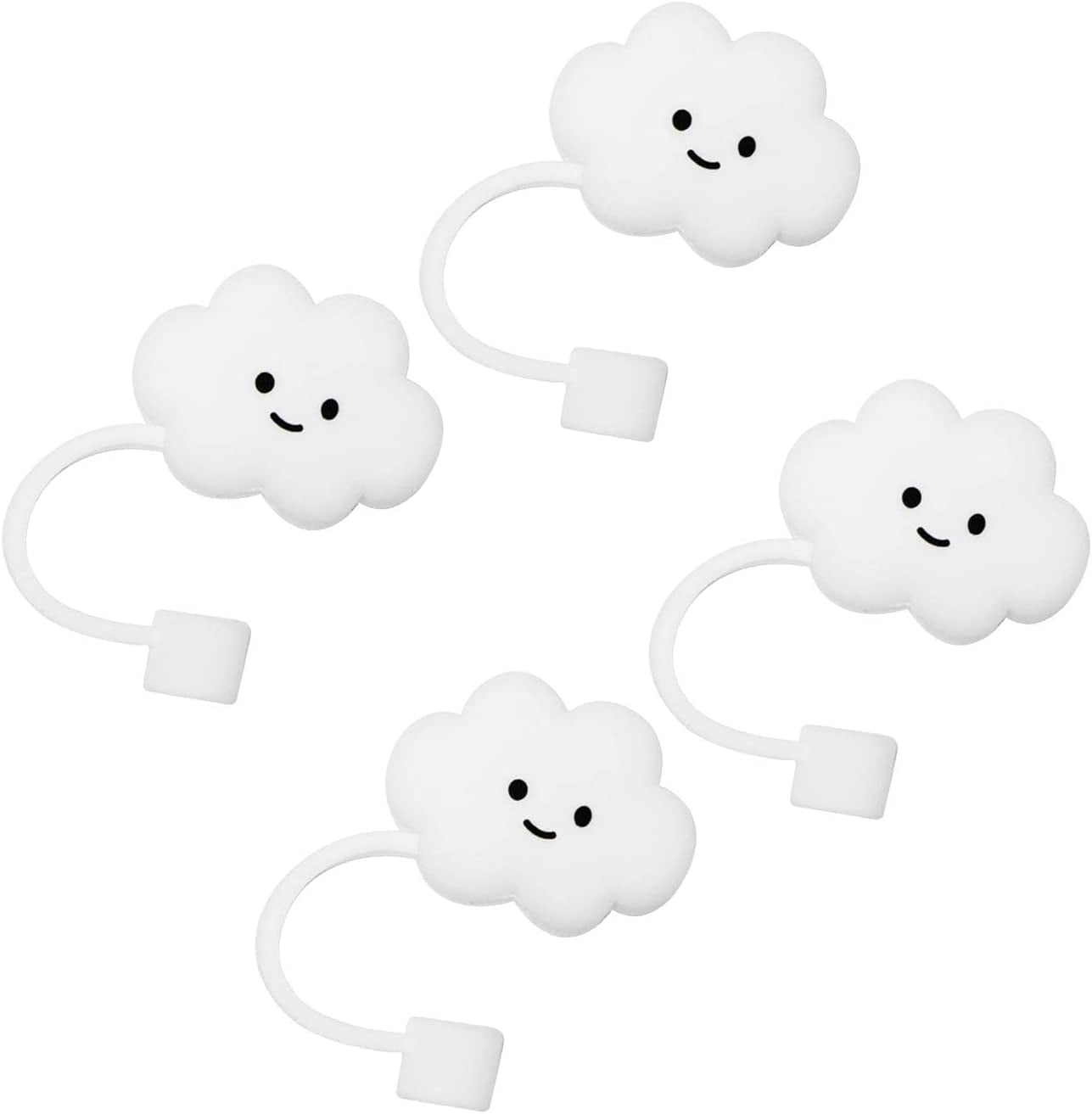 4Pcs Cloud Straw Covers, Straw Tip Reusable Drinking Straw Toppers ...