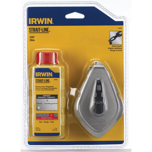 Irwin Industrial 1932881 100 ft. Strait-Line Chalk Line & Reel Set- Red ...