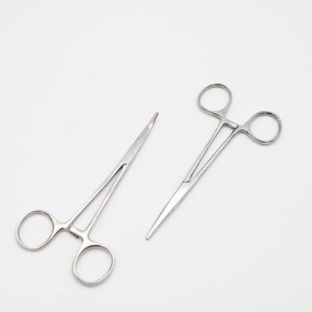 Hemostatic Clamp Forceps Straight & Curved Tweezers Medical Surgical ...