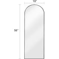 Arched Full Length Mirror 58" x 18" – Black Aluminum Frame, Shatter ...