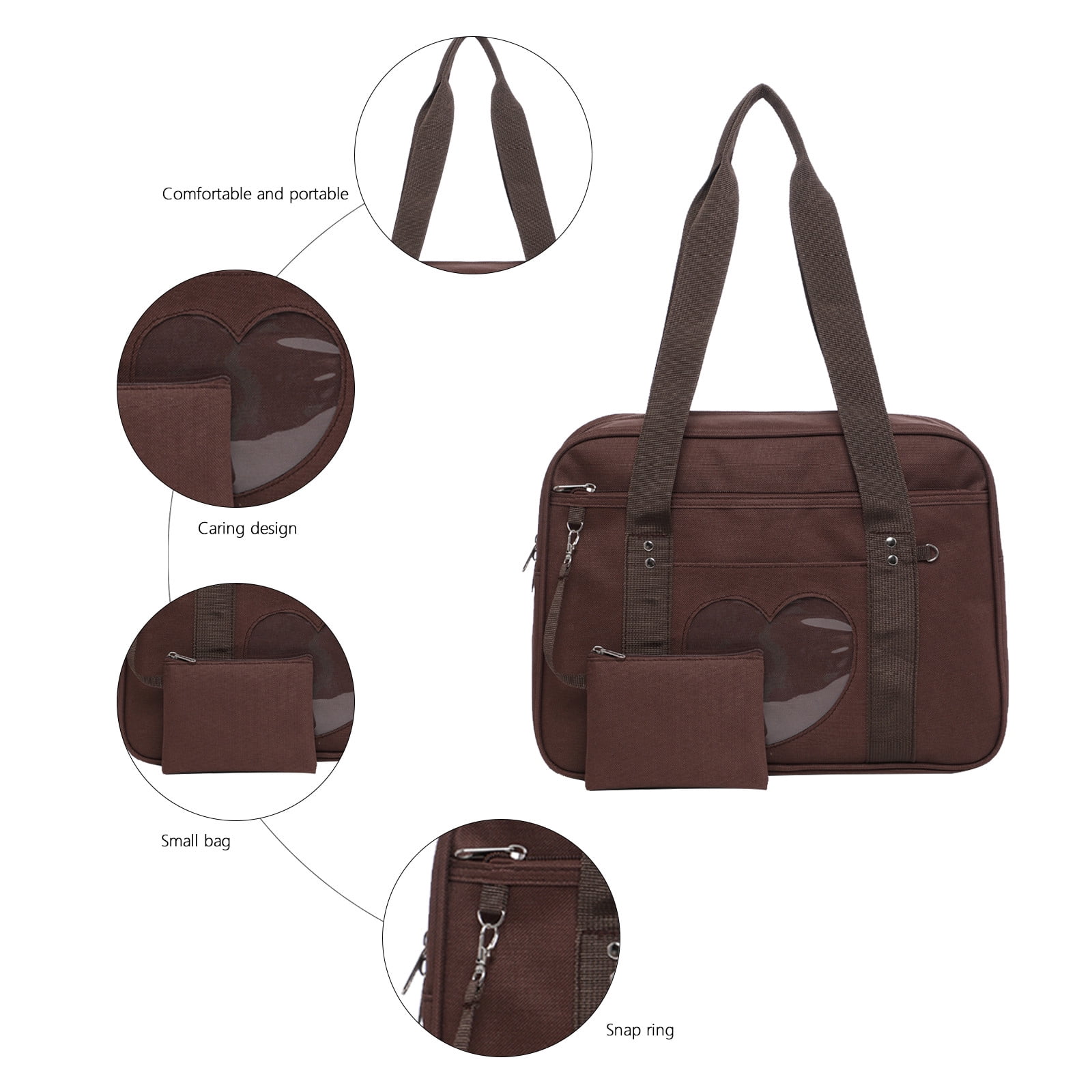 RnemiTe-amo Ladies Shoulder Bag Handheld Heart Shaped Japanese School ...