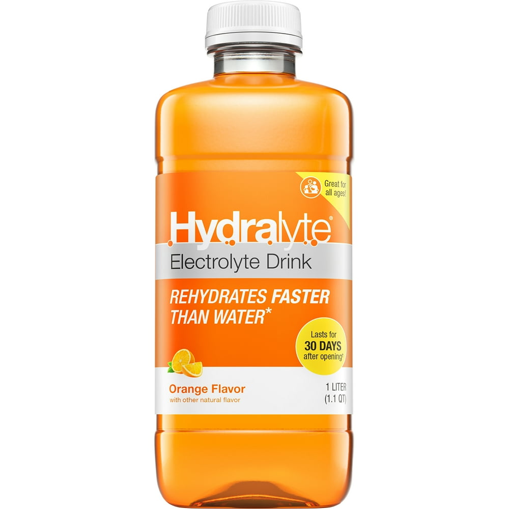 Hydralyte Oral Electrolyte Solution Orange, 33.8 Ounce Bottle - Walmart ...