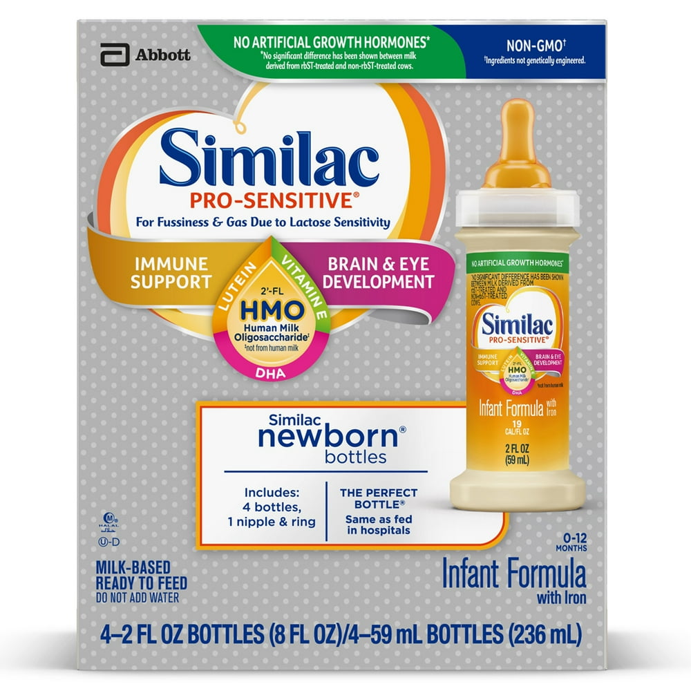 Similac Pro-Sensittive GMO-Free Liquid Baby Formula, 8 oz Bottle (4 ...