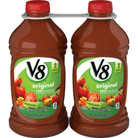 V8 Original 100% Vegetable Juice, 64 oz. Bottle (Pack of 2) - Walmart.com