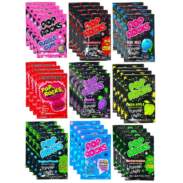 Pop Rocks Crackling Candy Variety Pack of 36 – Classic Popping Candy ...