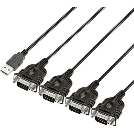 4 Port USB to Serial RS232 Adapter Cable 4ft with FTDI Chip FT232 ...