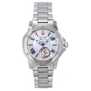 Bulova Women's Marine Star Diamonds Blue Mother of Pearl Watch 96R215 ...