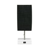 Simple Designs Petite Stick Lamp with USB Charging Port and Fabric ...