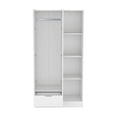 Shunda K 71H" with 1-Drawer and 4-Tier Open Shelves, 2 Doors, White ...