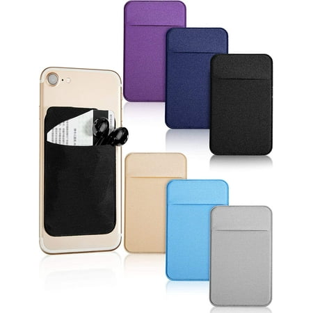 6 Pieces Cell Phone Card Holders Phone Card Wallet Phone Pouch Pocket ...