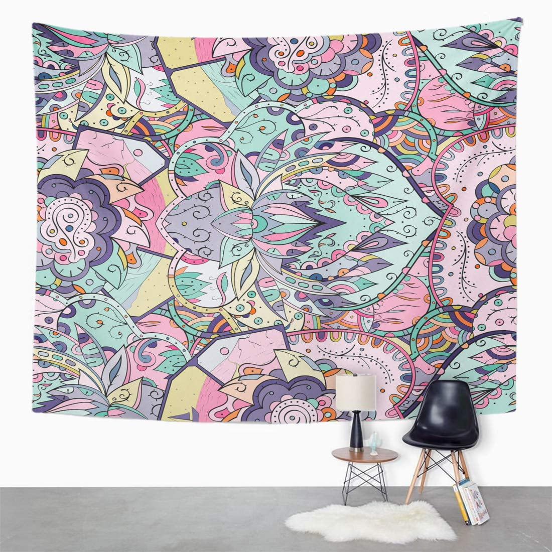 ZEALGNED Bohemian Tracery Calming Pattern Mehndi Ethnic Colorful Doodle ...