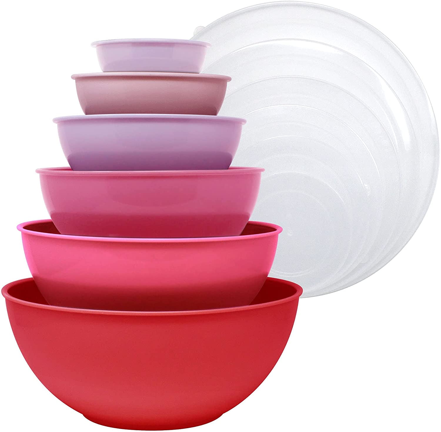 Home Gourmet 12-Piece Polypropylene Nesting Mixing Bowl Set with Lids ...