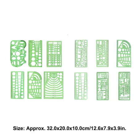 6pcs Stencil Templates Set Plastic Clear Scales Architecture Drafting ...