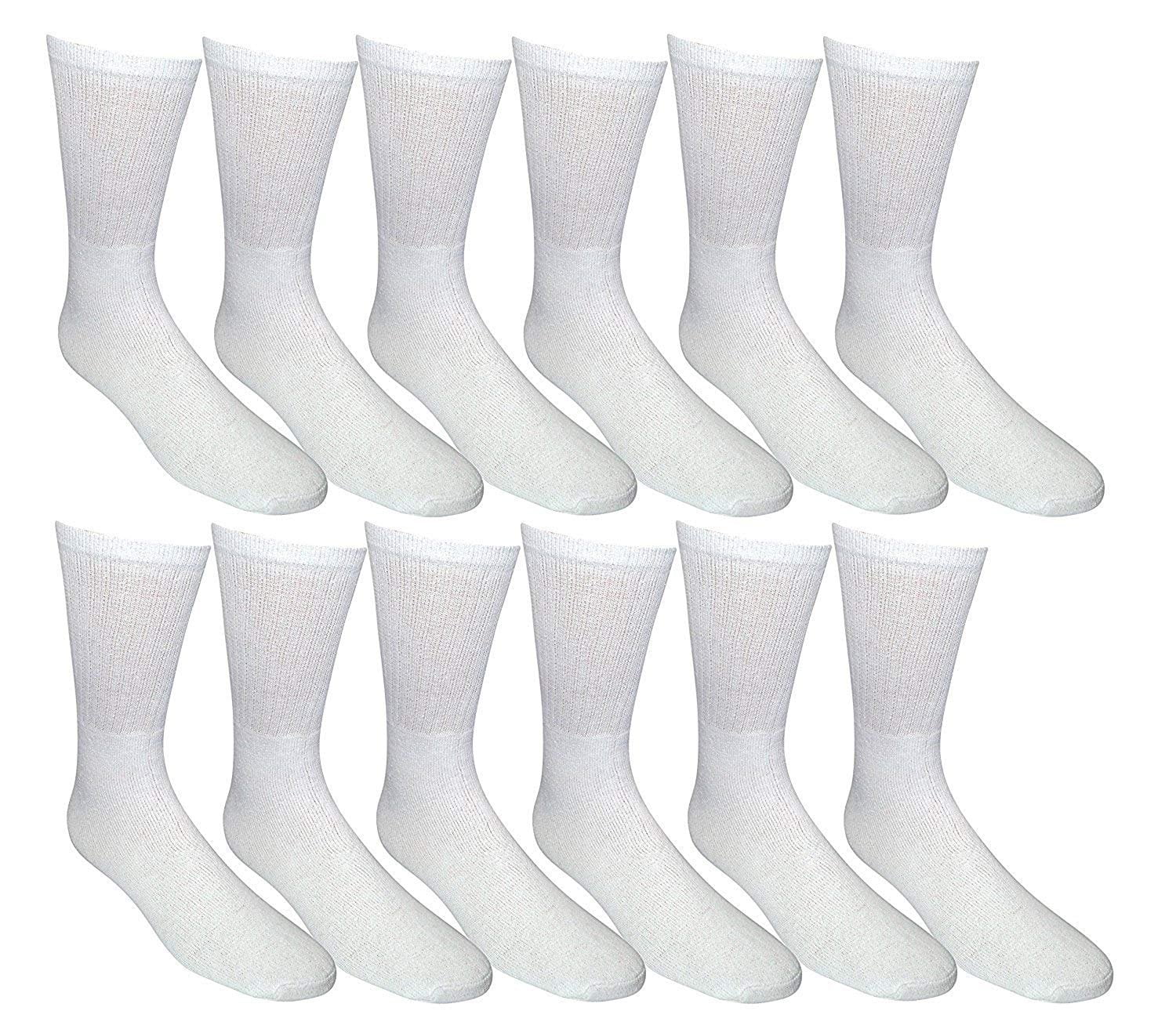 SOCKS’NBULK 12 Pairs of Mens & Women Crew Socks, Quality Ring spun ...