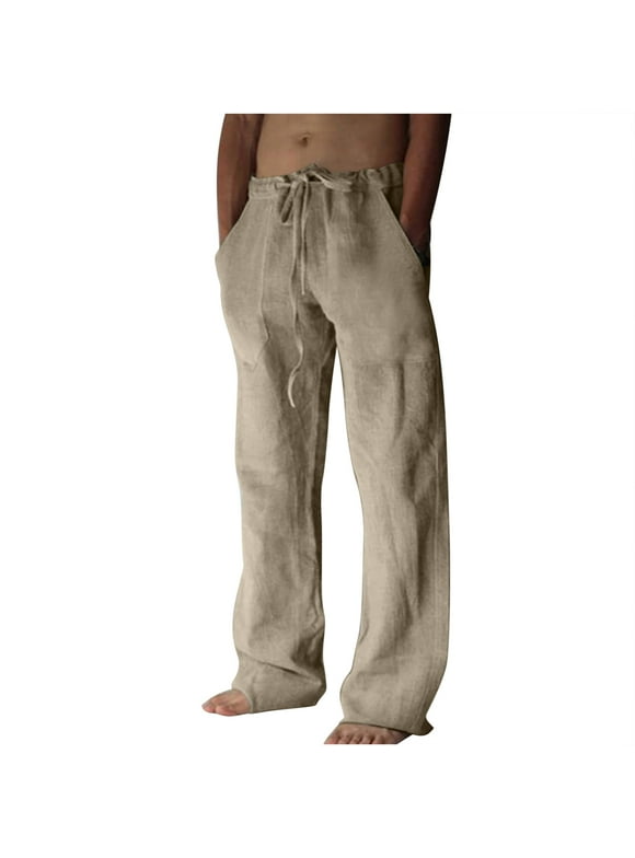Mens Linen Cotton Pants