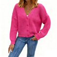 Aellinatey Women's Button Up Cropped Cardigan Sweaters Chunky Knit Long ...
