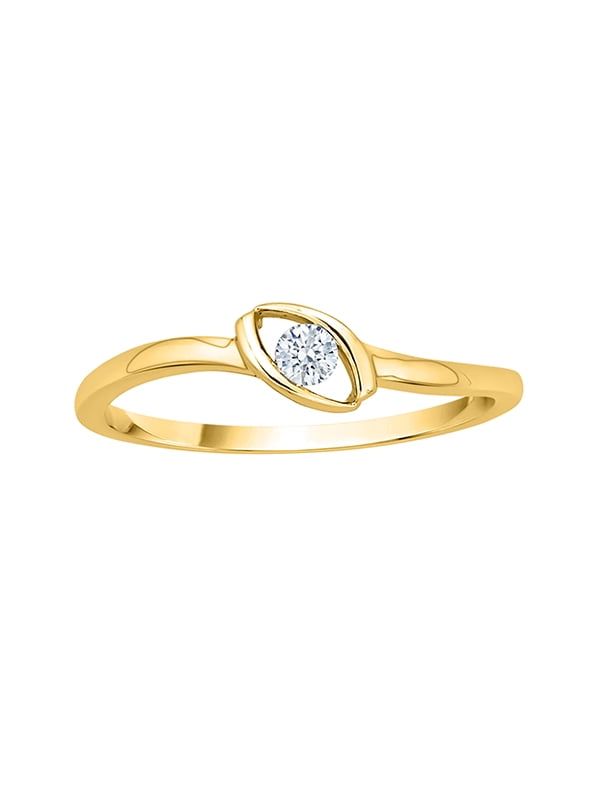 Diamond Solitaire Promise Ring in 14K Yellow Gold (1/10 cttw) (I-Color ...