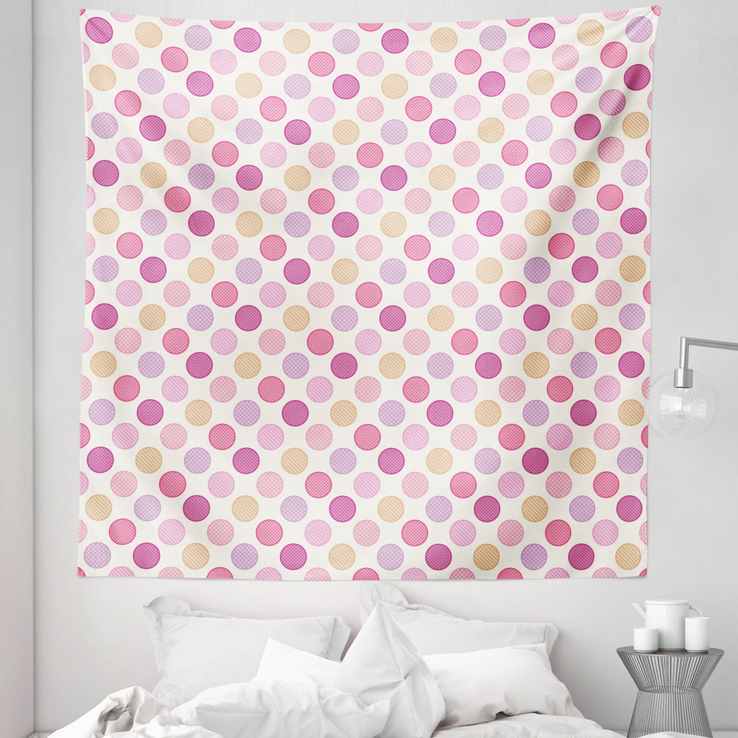 Colorful Tapestry, Circles with Checked Striped and Dots Pattern Soft ...