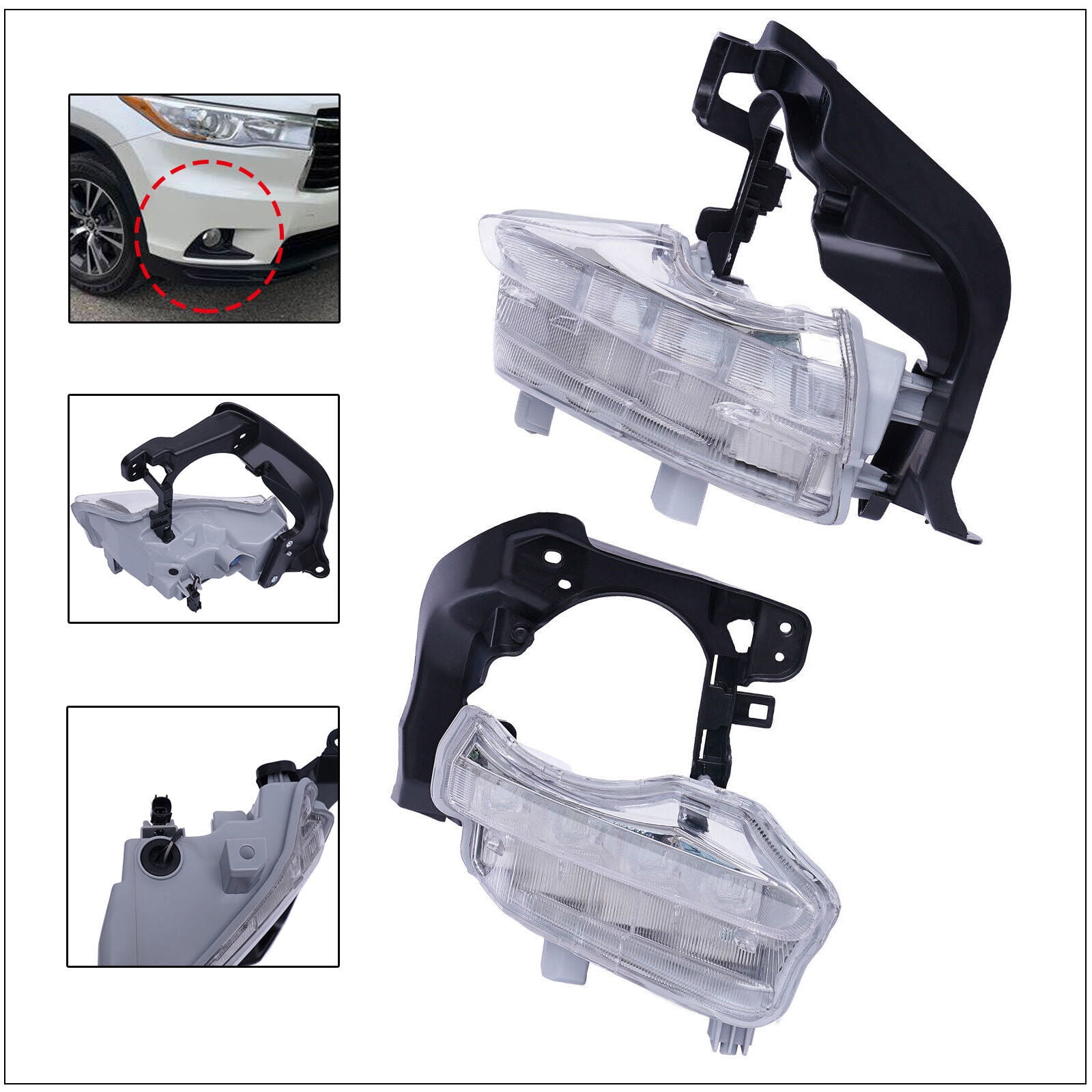 2pcs LED Daytime Running Lights Lamps For Toyota Highlander 2014 2015 ...