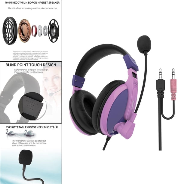 Bass Stereo Over-Ear Gaming Wired 3mm Headset Earphs and Microphs for ...