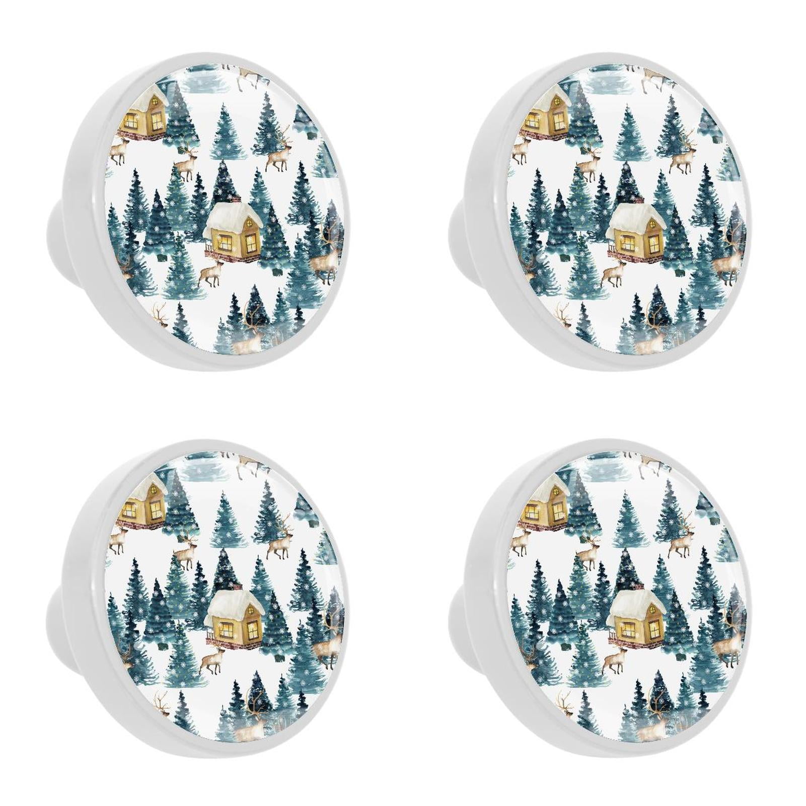 4 Pcs Christmas Knobs for Kitchen Cabinet Cupboard Dresser Bookcase ...