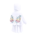 Girls' Butterfly Swim Cover Up Hooded Terry Zip-Up Bathing Towel Suit ...