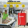 VEVOR 35 Gallon Gas Caddy, Fuel Storage Tank with 4 Wheels, Portable ...