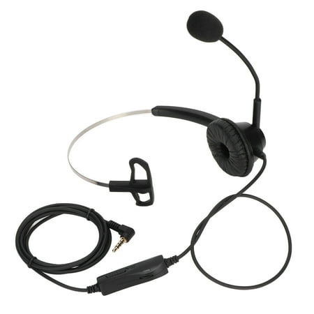 Telephone Headphone Noise Cancelling 3.5mm Elbow Single Ear Business ...
