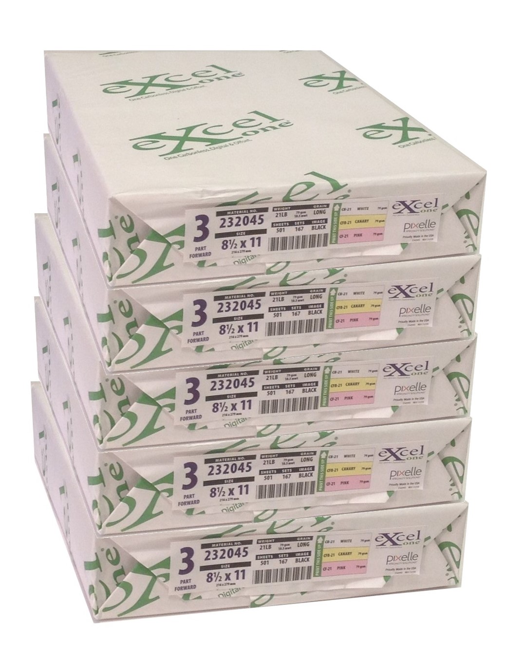 Excel One™ Carbonless 3-Part Forward Paper (White/Canary/Pink), 8.5" x ...