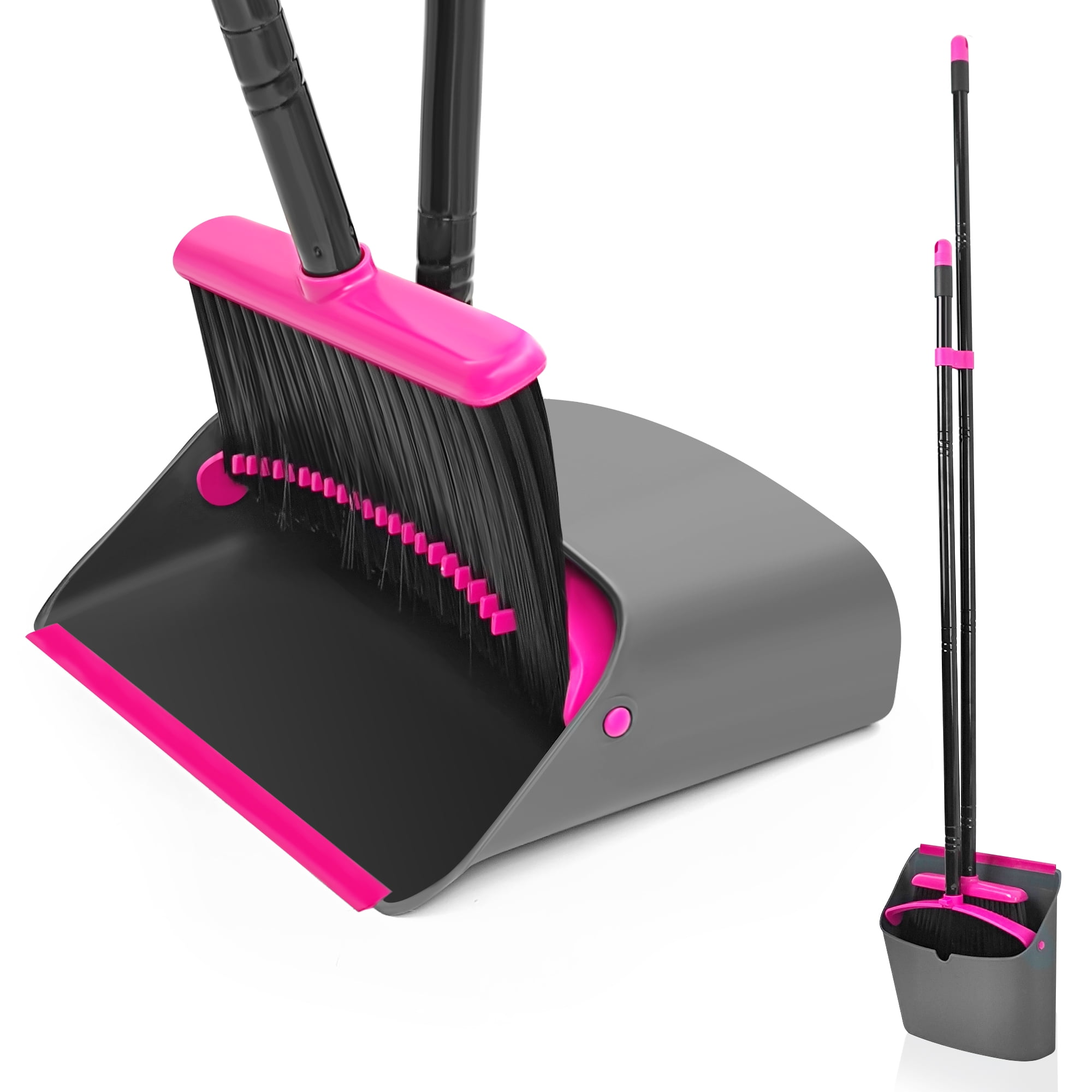 JEHONN Broom with Dustpan Combo Set Long Handle (Rose Red) - Walmart.com