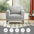 July's Song Accent Chair, 37.8” Wide Linen Upholstered Armchairs, Mid ...