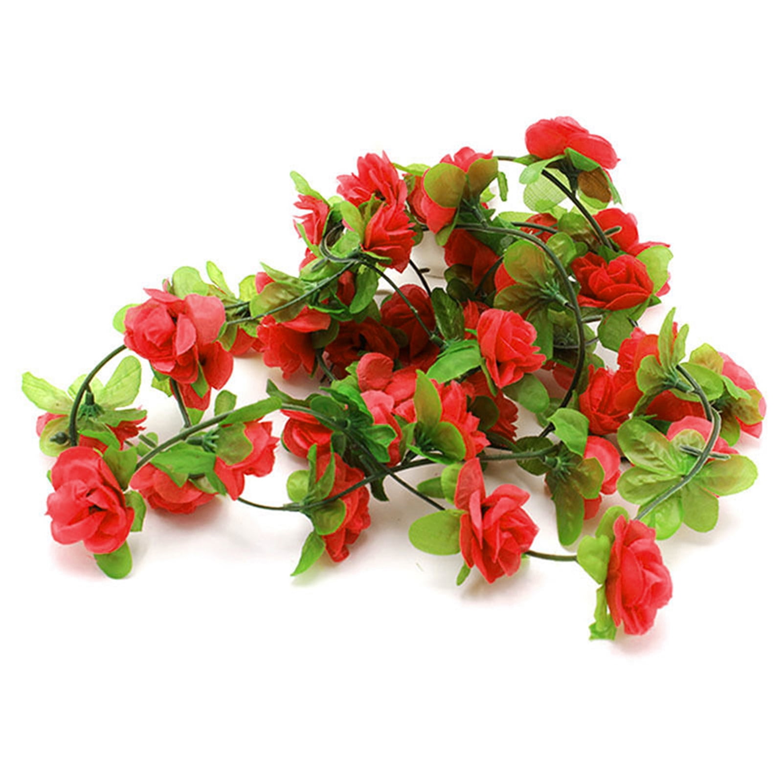 Artificial Rose Vine Flowers with Green Leaves, Hanging Fake Flower ...