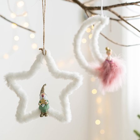 Zues Adorable Star Shape Hanging Decor Christmas Style Beautiful Fabric ...