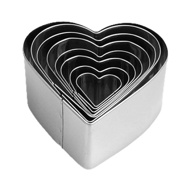 8 Piece Heart Shaped Set, Valentines Day Cutters, Silicone Grips ...