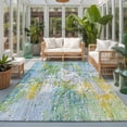 Abstract Geometric 6x9ft Non Slip Area Rug Yellow Blue Green Oil ...