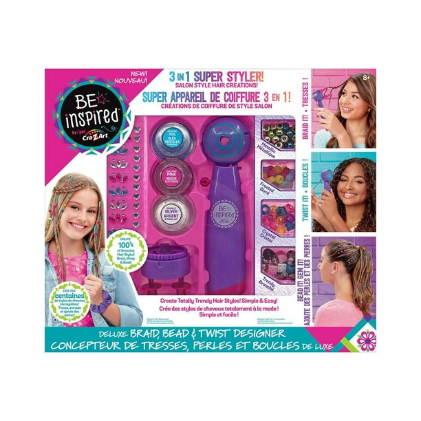 Cra-Z-Art Be Inspired 3-in-1 Deluxe Braid, Bead & Twist Hair Designer ...