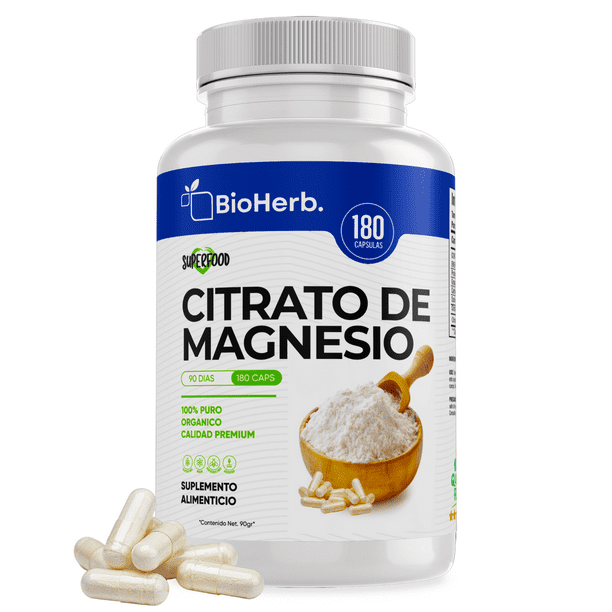 Citrato de Magnesio + Citrato de Potasio BioHerb 180 Cápsulas de 500mg | Walmart en línea