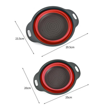 2 Pc Collapsible Colanders With Handles With Extendable Handles Perfect ...